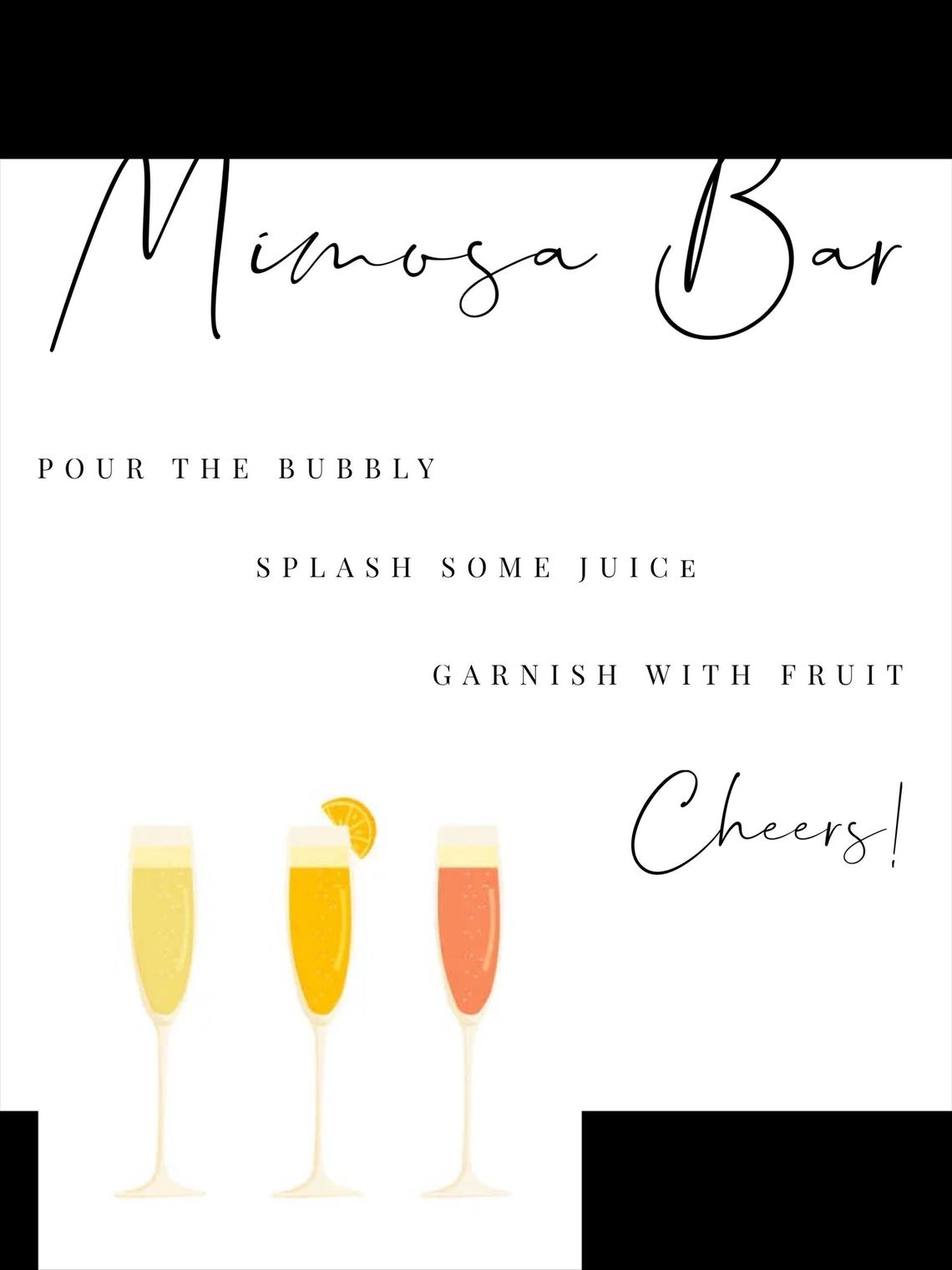 Mimosa Bar Printable Sign for Any Event - Etsy