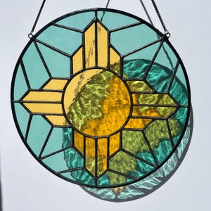 MADE TO ORDER: Zia #2. Stained Glass Suncatcher Zia Symbol New Mexico ...