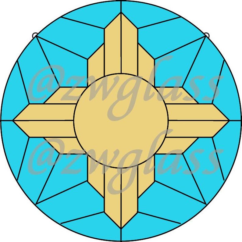 MADE TO ORDER: Zia #2. Stained Glass Suncatcher Zia Symbol New Mexico ...
