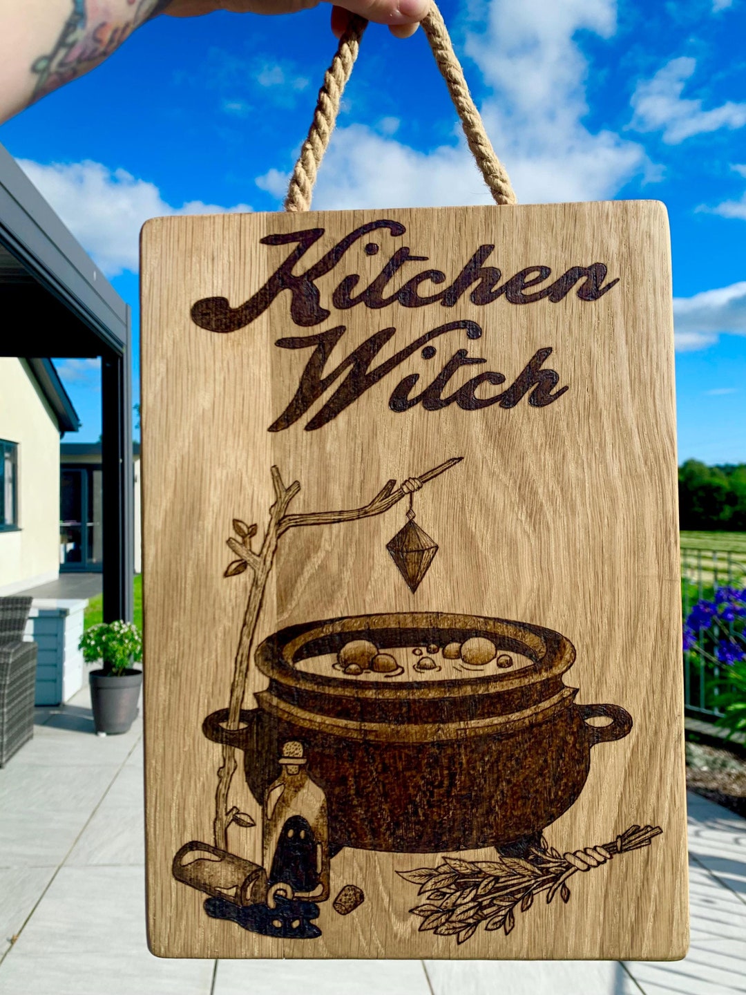 Rustic Kitchen Witch Board / Pyrography / Spiritual - Etsy