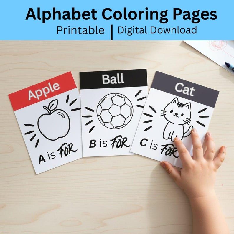 26 Alphabet Coloring Pages, Preschool Printable Activity, Baby First ...