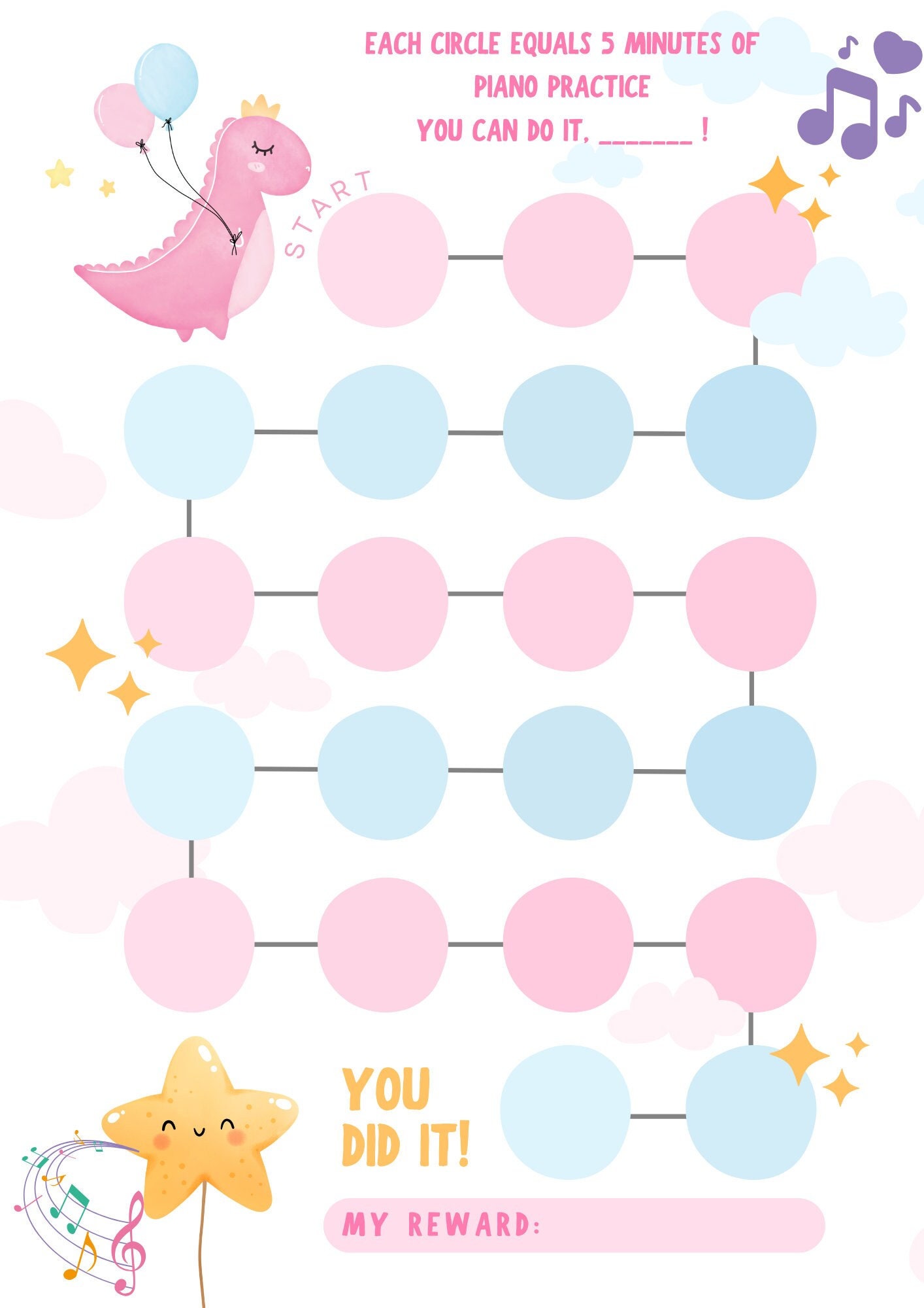 Customizable Practice Reward Chart - Etsy