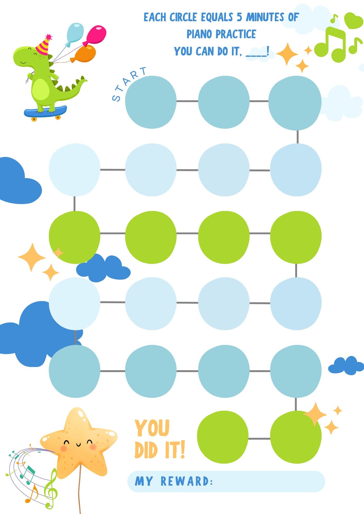 Customizable Practice Reward Chart - Etsy