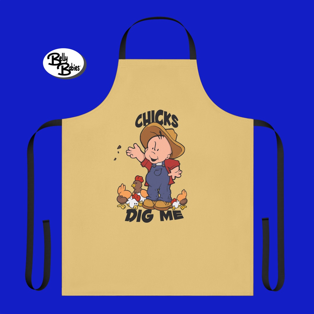 Belly Babies, Adult Apron Unisex Farm Chic Stylish Aprons Happy Chicken ...