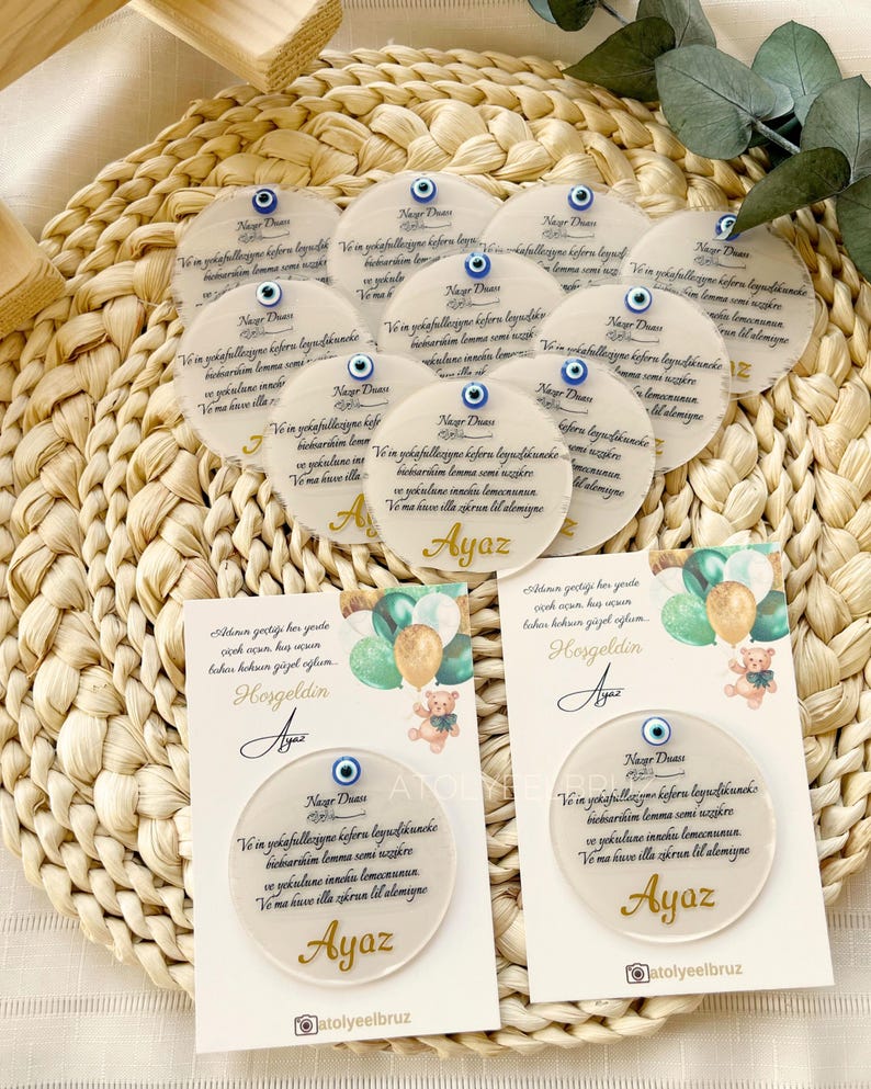 İslamic Baby Shower,evil Eye Prayer Favors,newborn Baby Gift, Mawlid ...