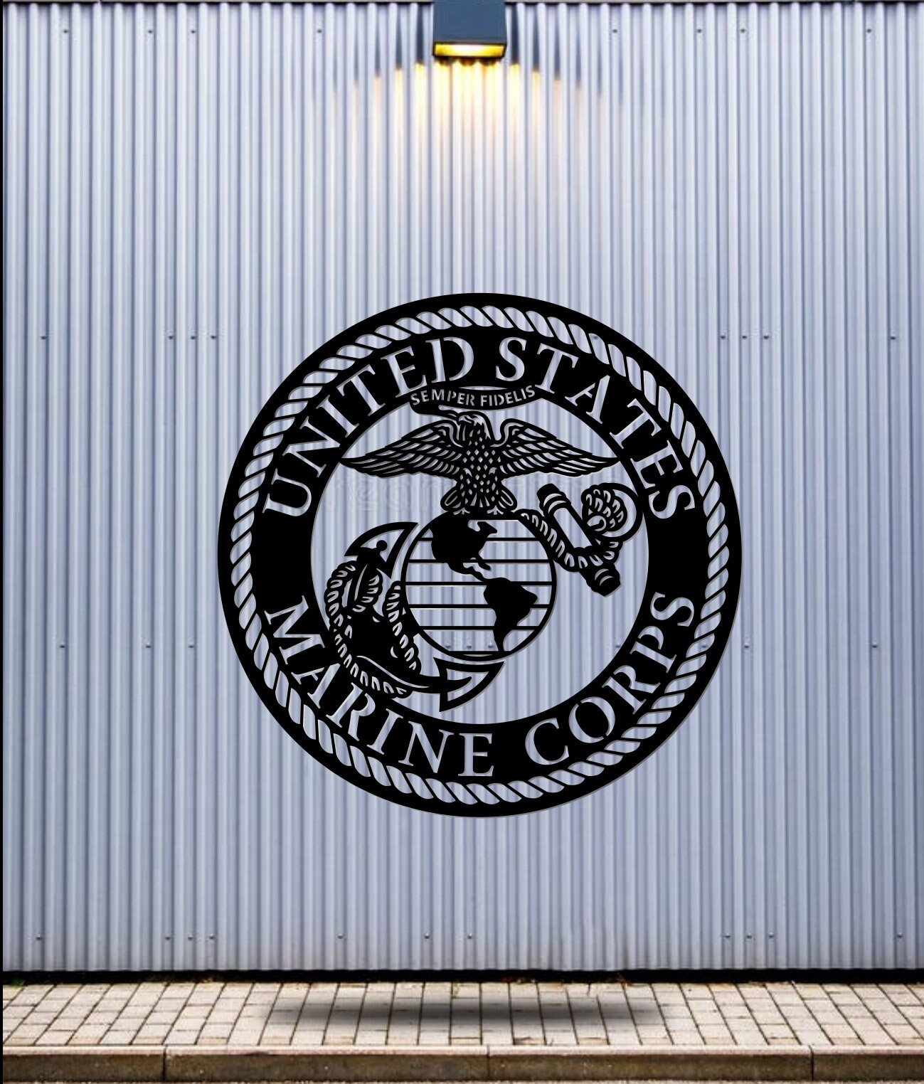 USMC Logo Metal Art - Etsy