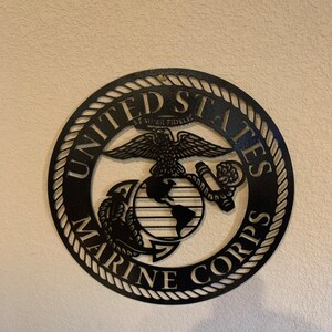 USMC Logo Metal Art - Etsy