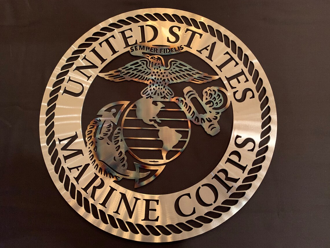 USMC Logo Metal Art - Etsy