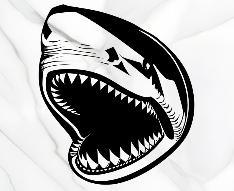 Animal Clip Art: Shark Head 1 SVG Shark Tribal Shark Art Shark Clipart ...