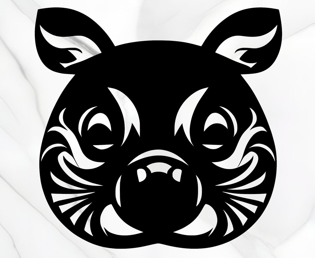 Animal Clip Art: Pig Head 1 SVG Pig Art Tribal Pig Art Pig Clipart Pig ...