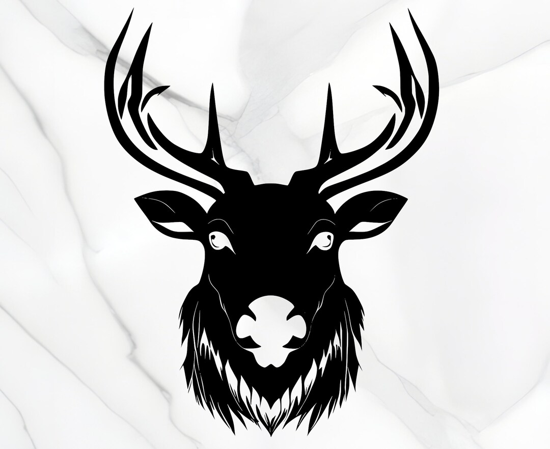 Animal Clip Art: Elk Head 1 SVG Elk Art Tribal Elk Art Elk Clipart Elk ...