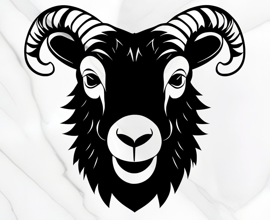 Animal Clip Art: Ram Head 2 SVG Ram SVG Ram Goat Art Ram Clipart Ram ...
