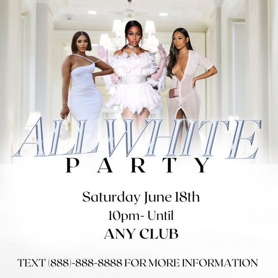All White Party Flyer Designs