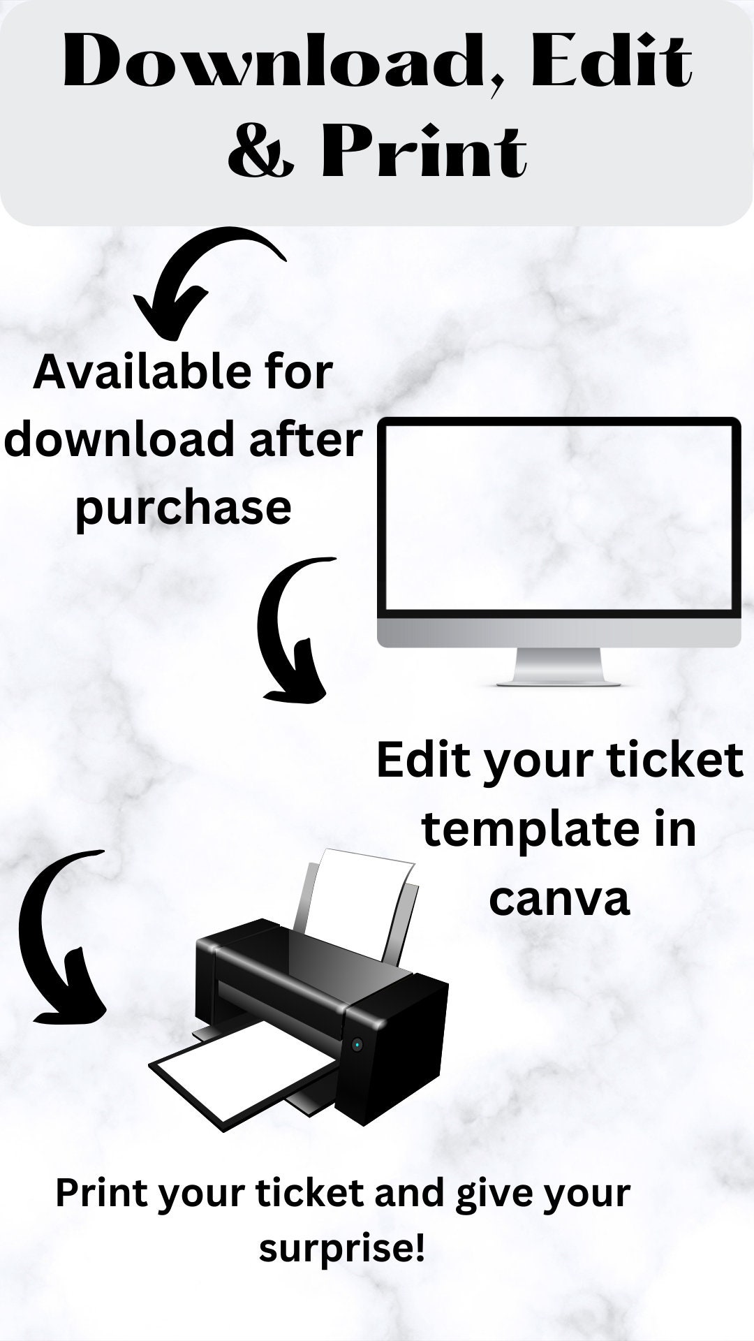 Editable Concert Ticket Template - Etsy