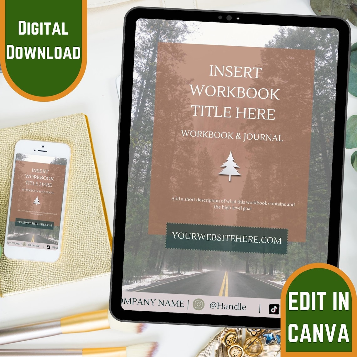 Fully Editable Workbook Canva Template Canva Journal Template Editable ...