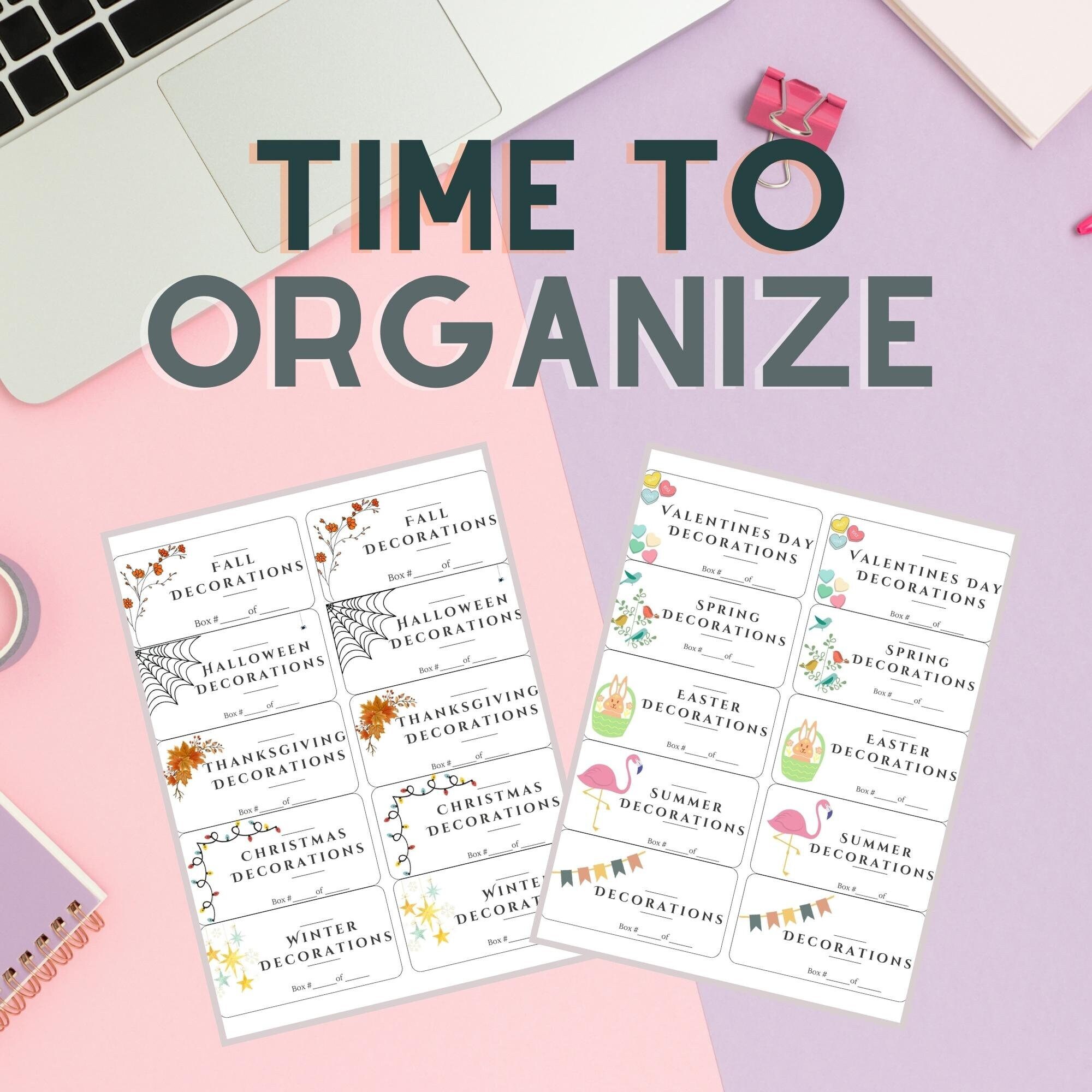 Seasonal Storage Tags Labels Printable Instant Download Holiday ...