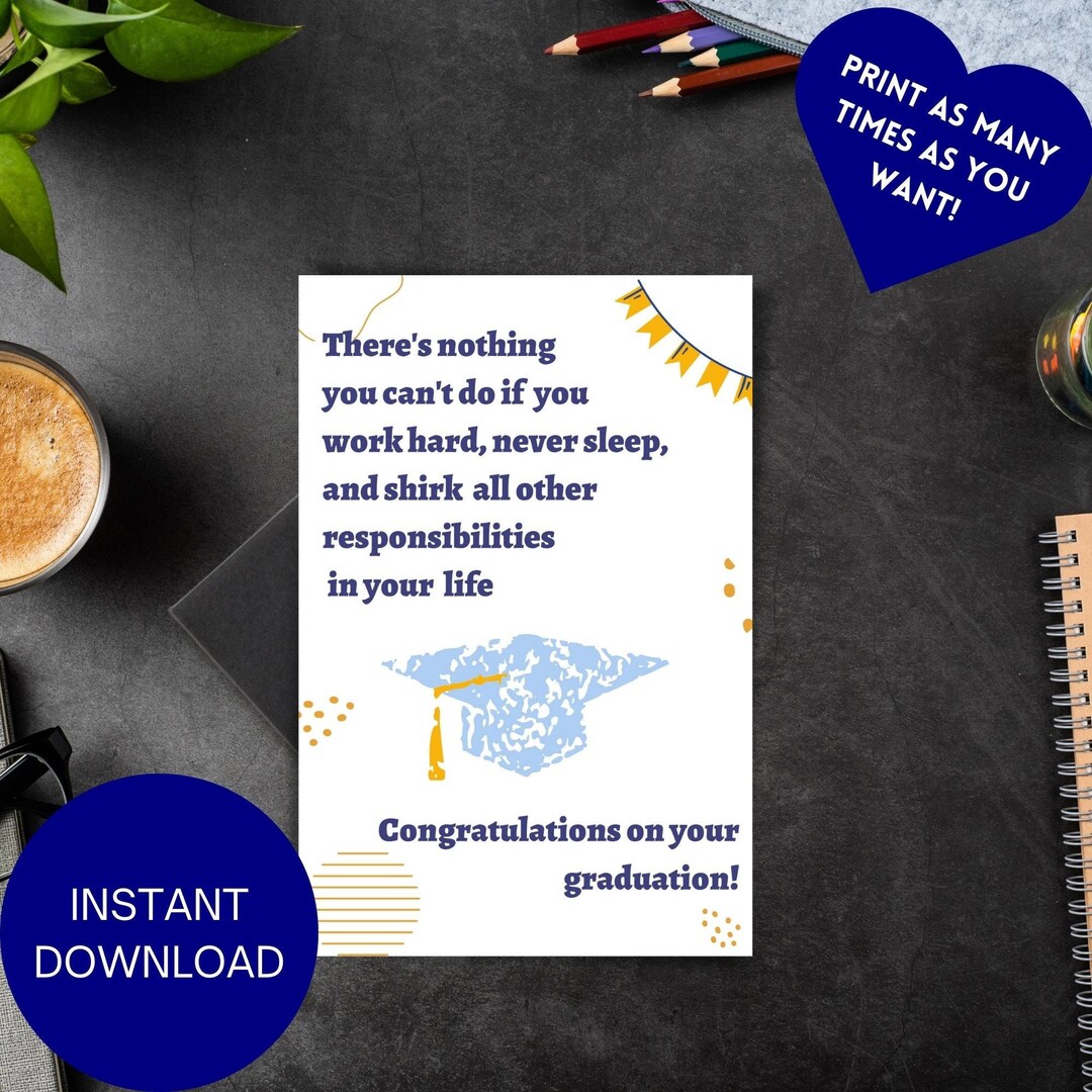 Graduation Card Congratulations Sarcastic Card Instant Download High ...