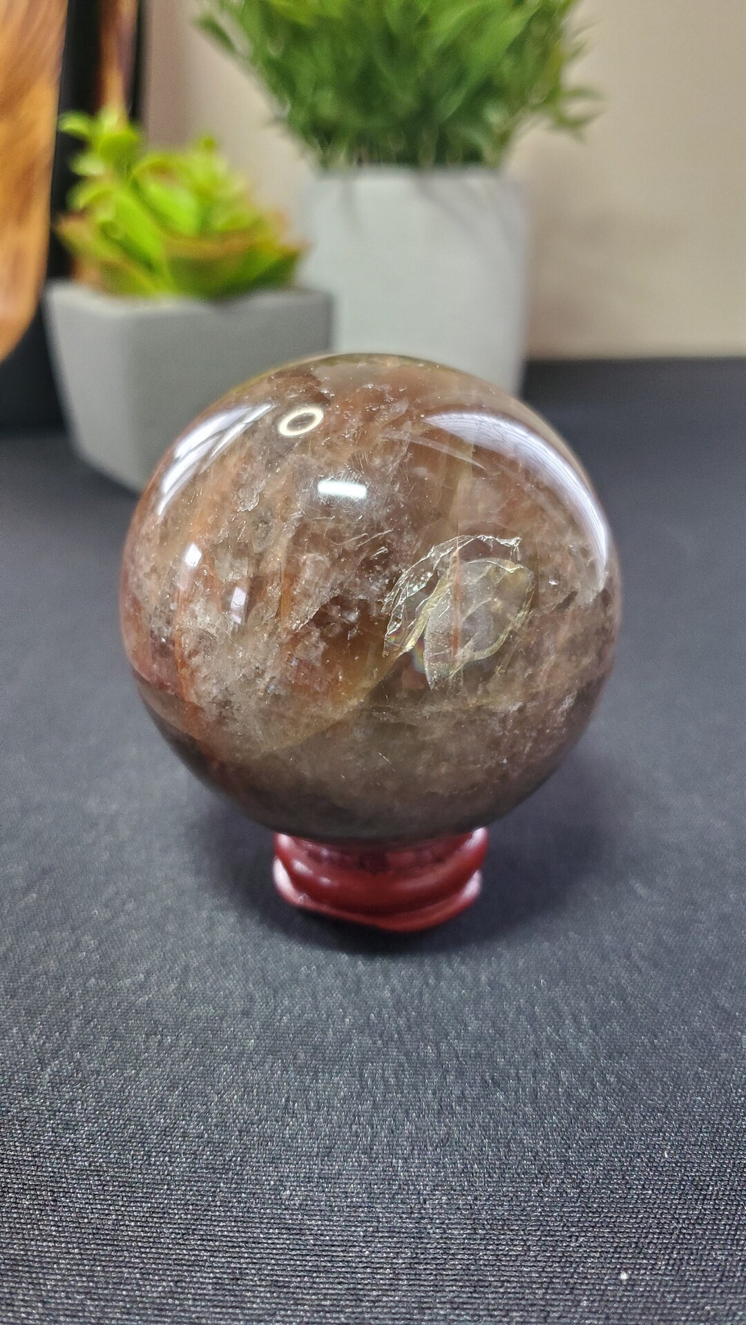 A Gorgeous Black Moonstone Crystal Sphere protective Vibration Shields ...