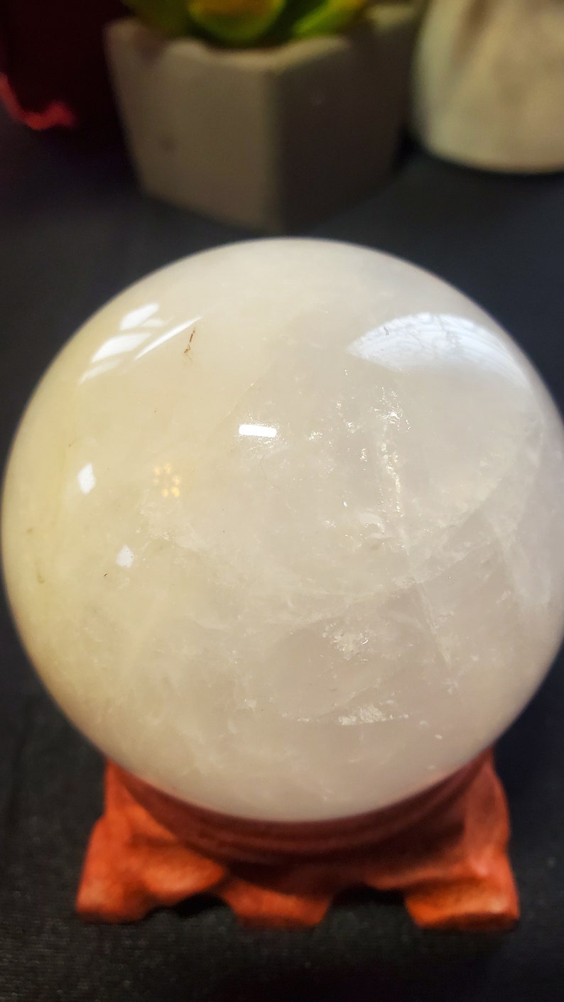 A Beautiful Large Milky Quartz Sphere - Enhance Intelligence and Mental ...