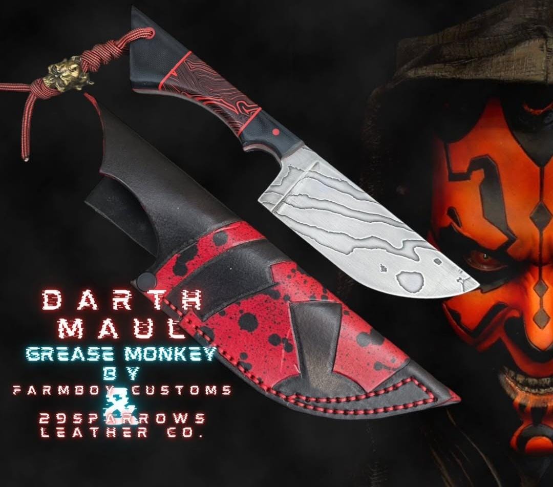 Darth Maul Grease Monkey 9 Layer Twist Damascus Edc Knife - Etsy
