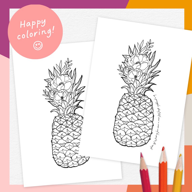 Infertility Pineapple Coloring Pages for Adults | Ausmalbild Für Den ...