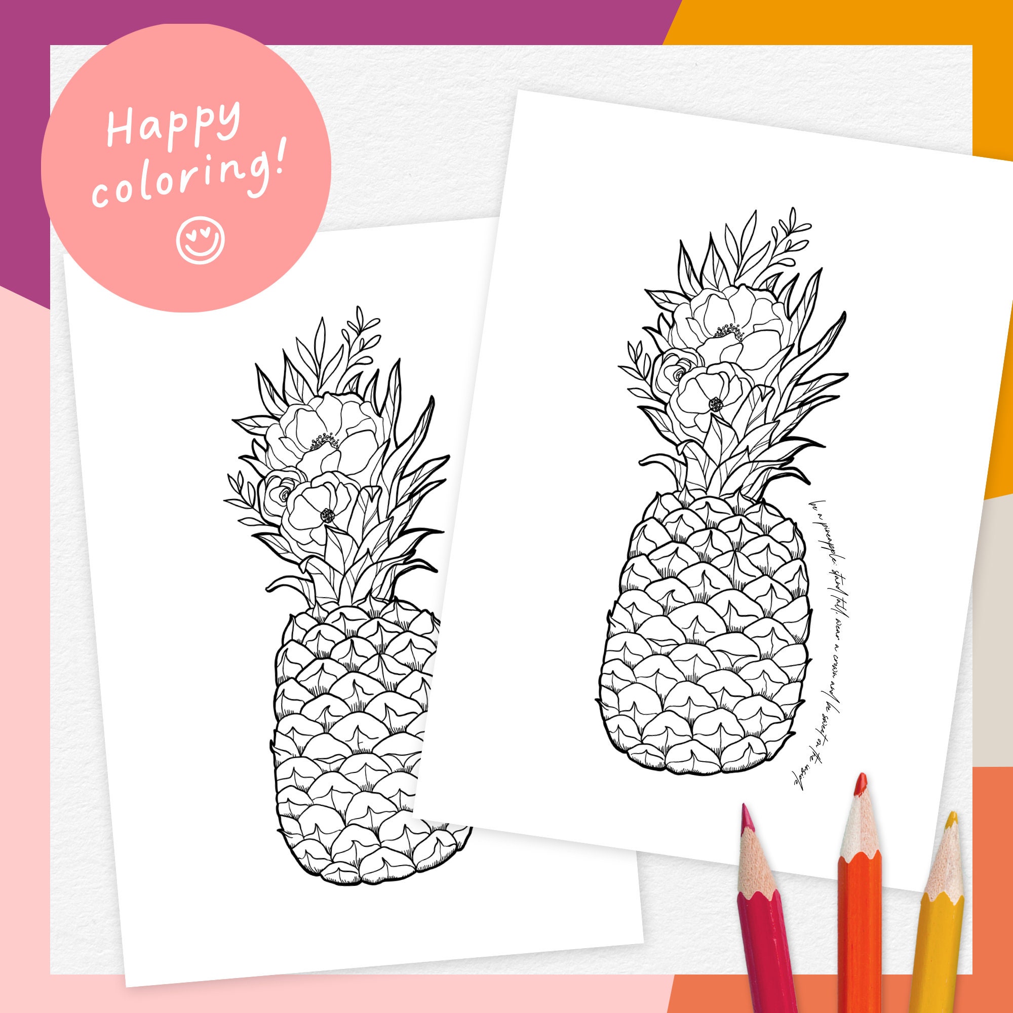Infertility Pineapple Coloring Pages for Adults | Ausmalbild Für Den ...