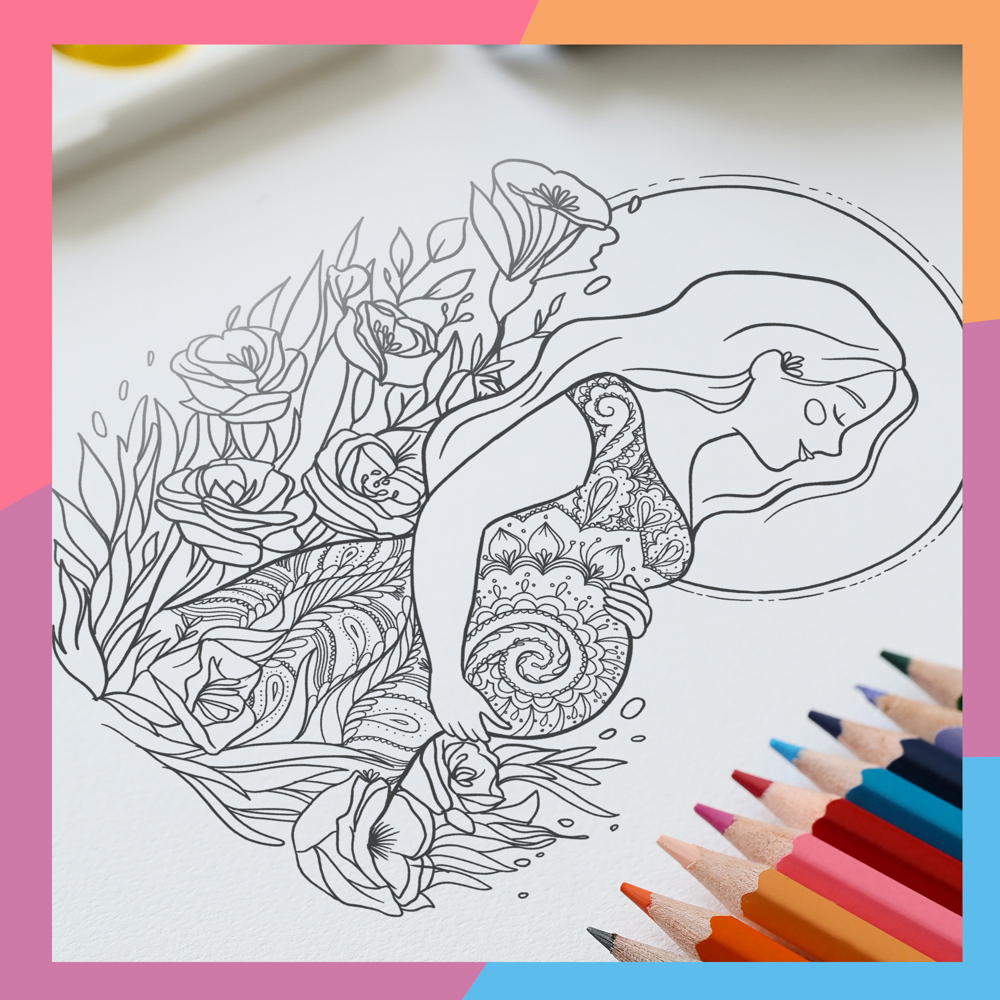Pregnancy Coloring Page | Adult Coloring, Positive Birth Mandala, Birth ...