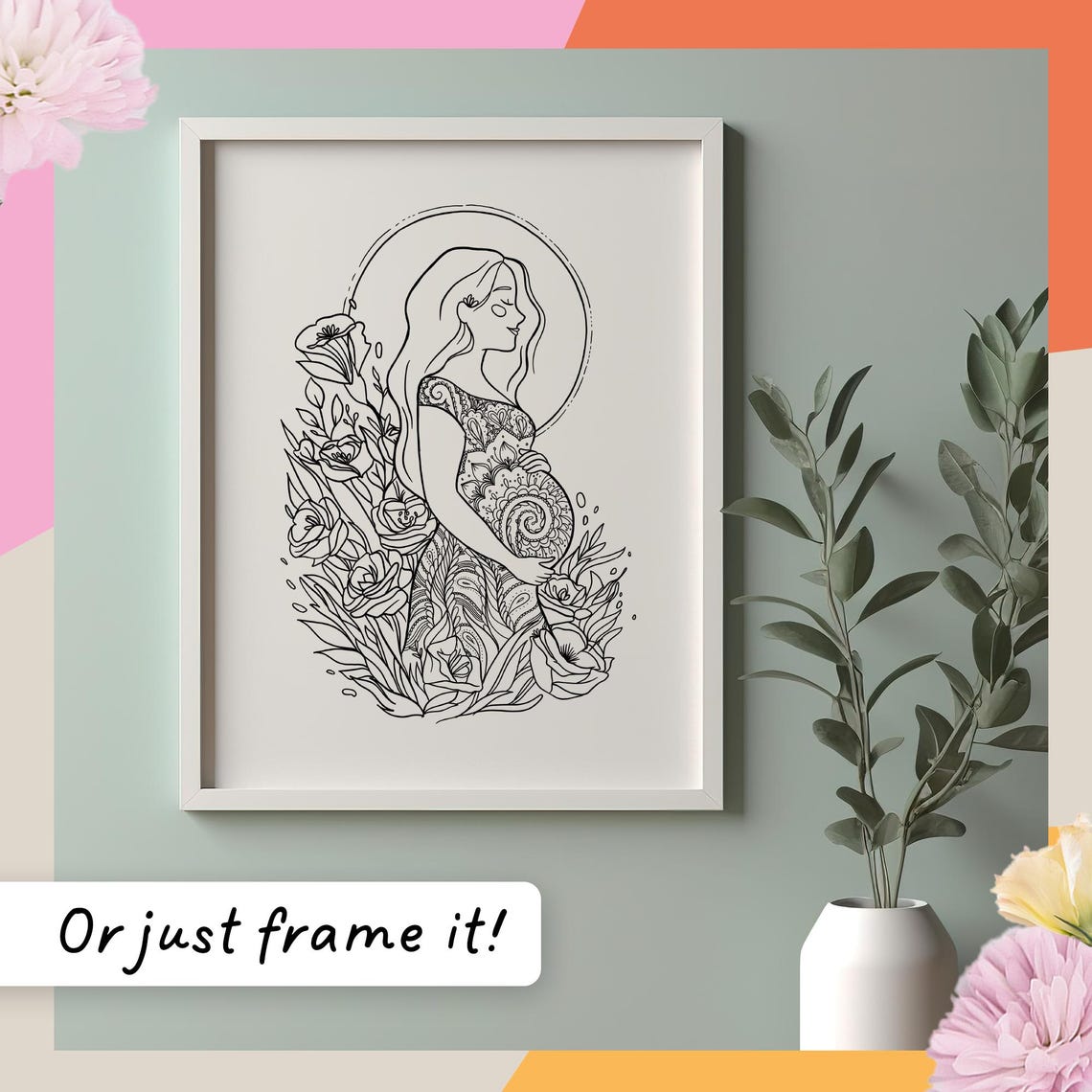 Pregnancy Coloring Pages Bundle | Birth Womb Art | Doula & Midwife ...