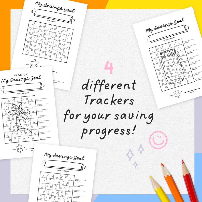 Savings Tracker Puzzle Challenge for Budget Binder or Journaling ...