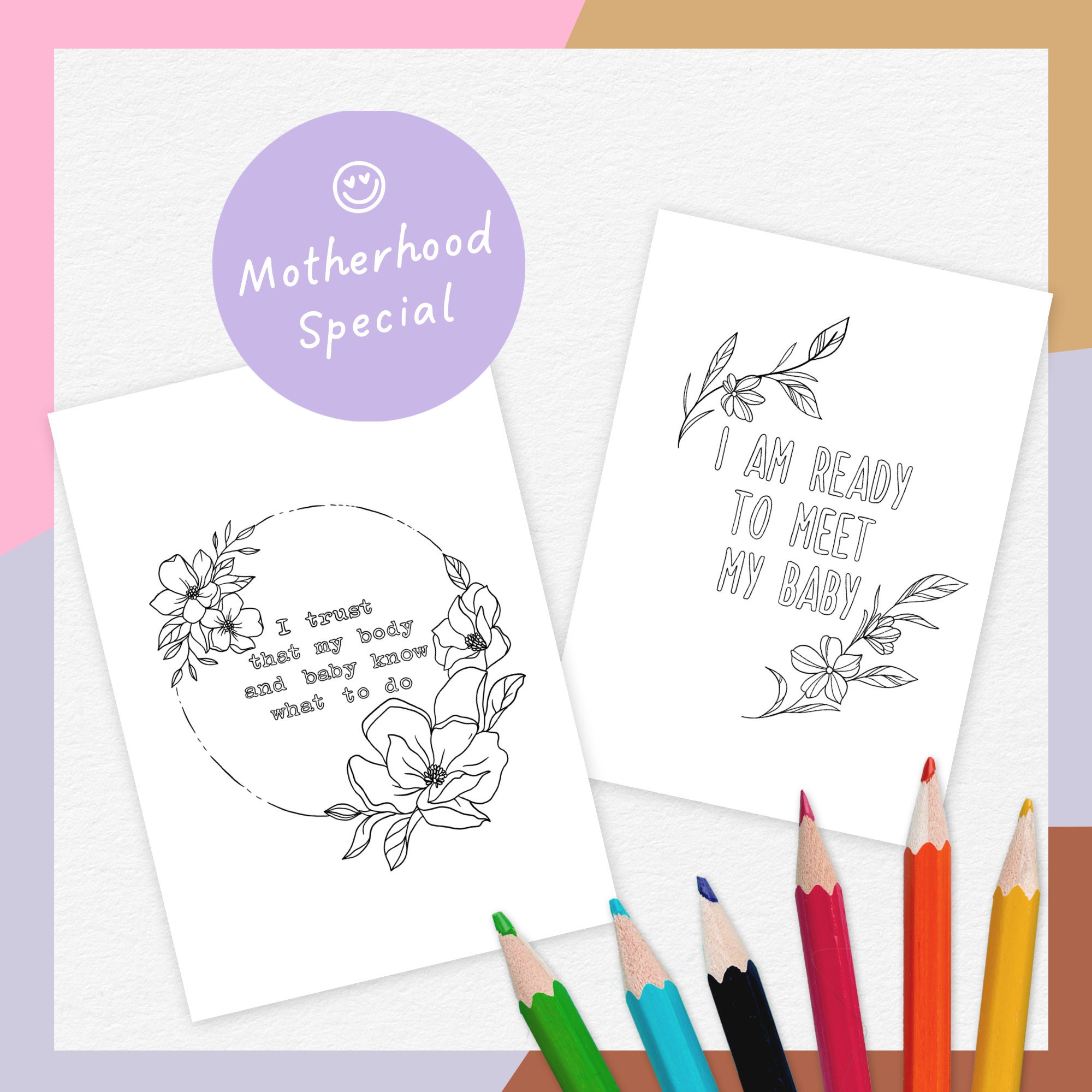 Positive Birth Affirmations Coloring Pages for Your Pregnancy | Doula ...