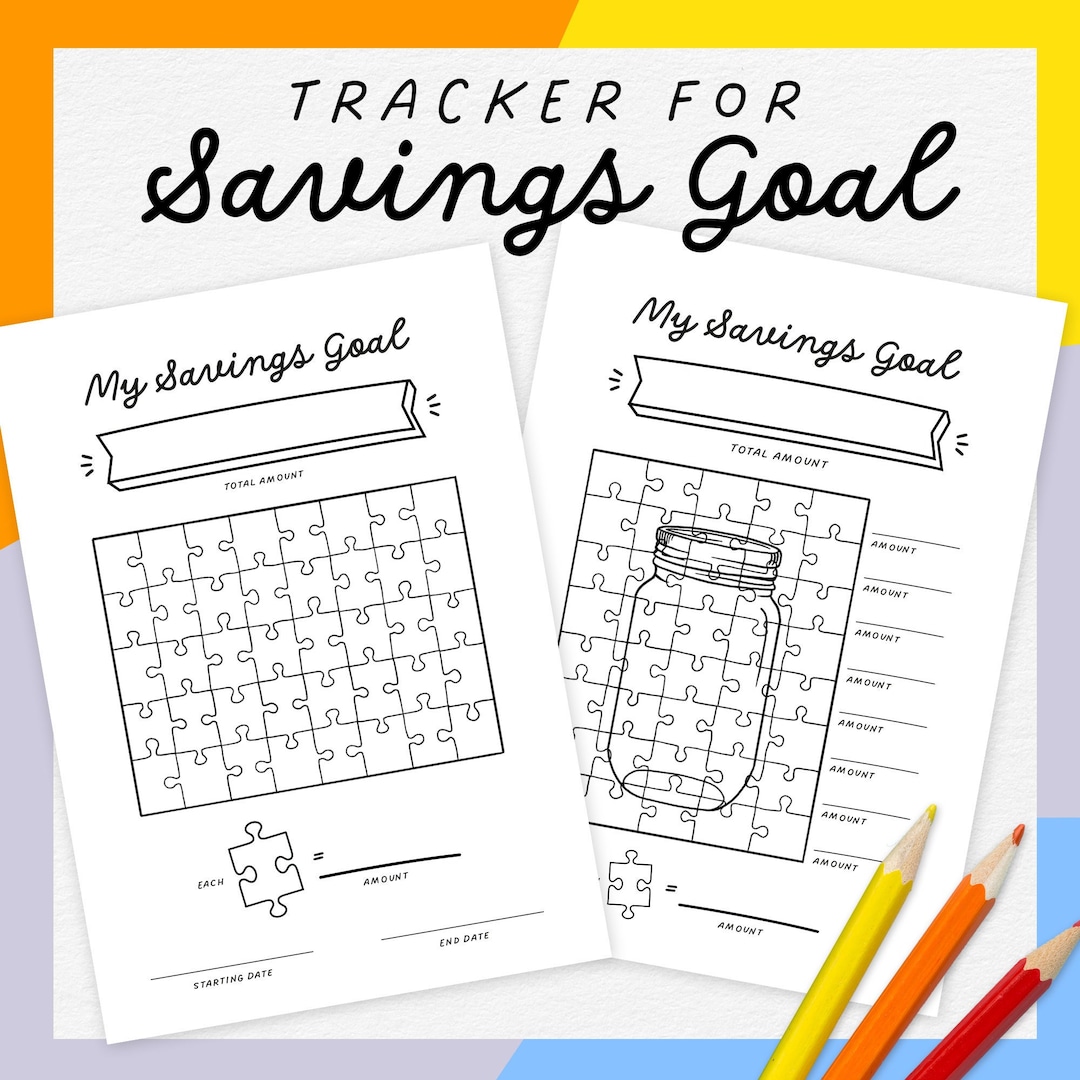 Savings Tracker Puzzle Challenge for Budget Binder or Journaling ...