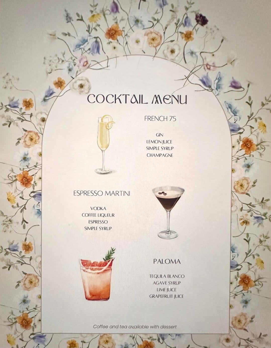Cocktail Menu for Events - Etsy