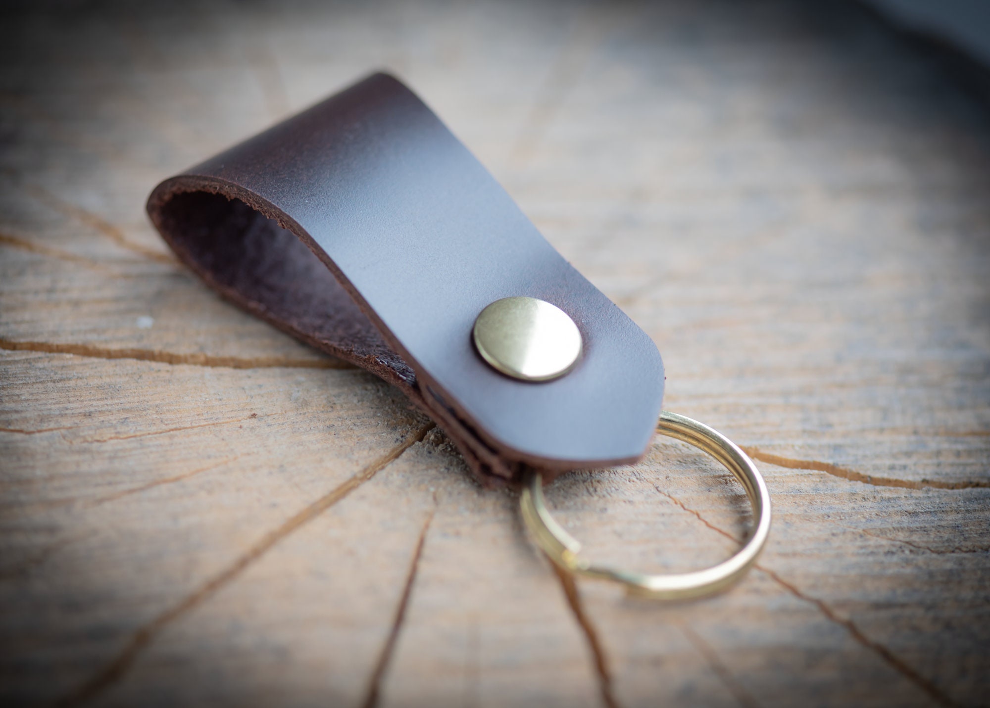Leather Keychain With Snap Button Belt Loop Gift for Him Gift for Her ...