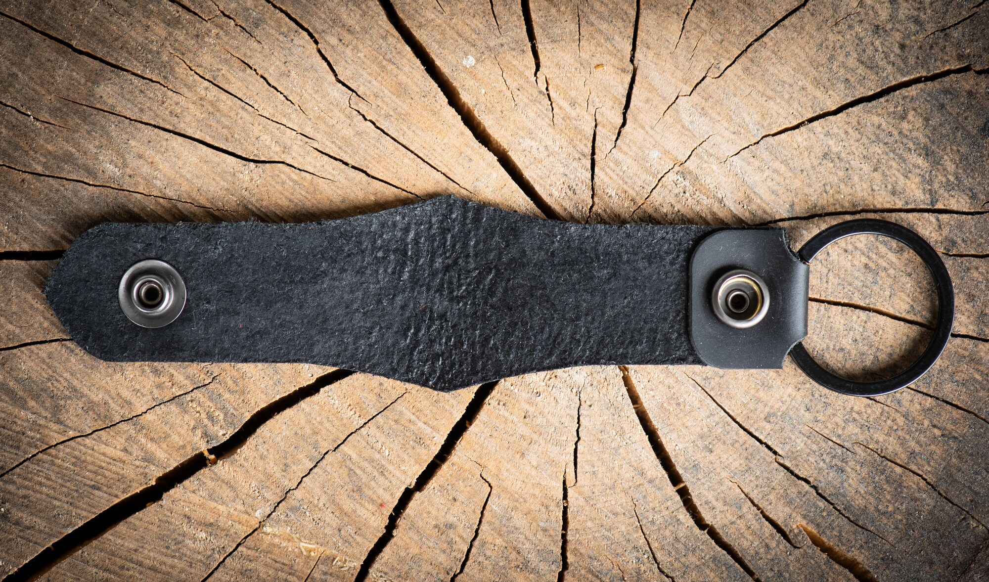 Leather Keychain With Snap Button Belt Loop Gift for Him Gift for Her ...