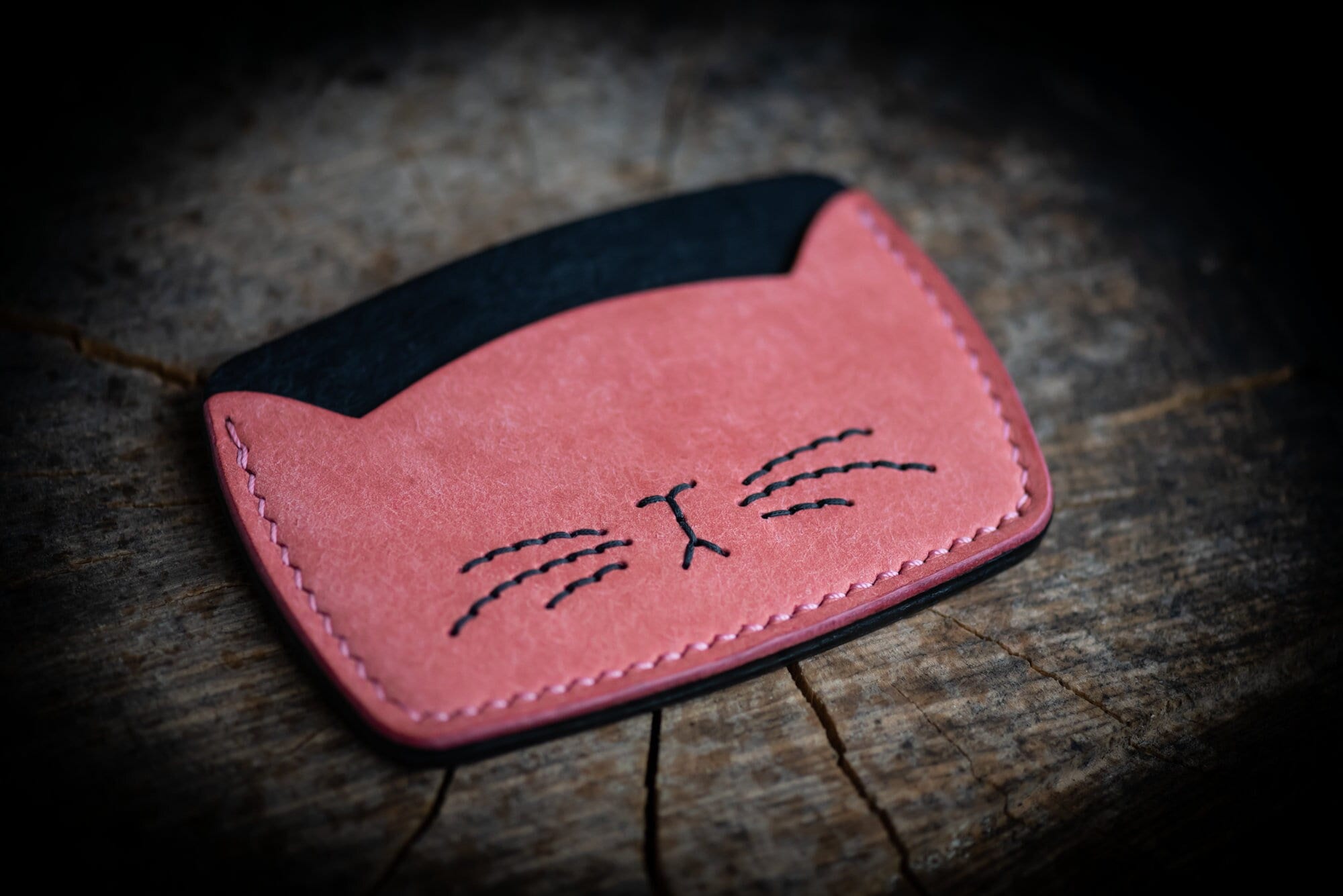 Cat Wallet "meowlet Marvel", Handcrafted Leather Card Holder Wallet ...