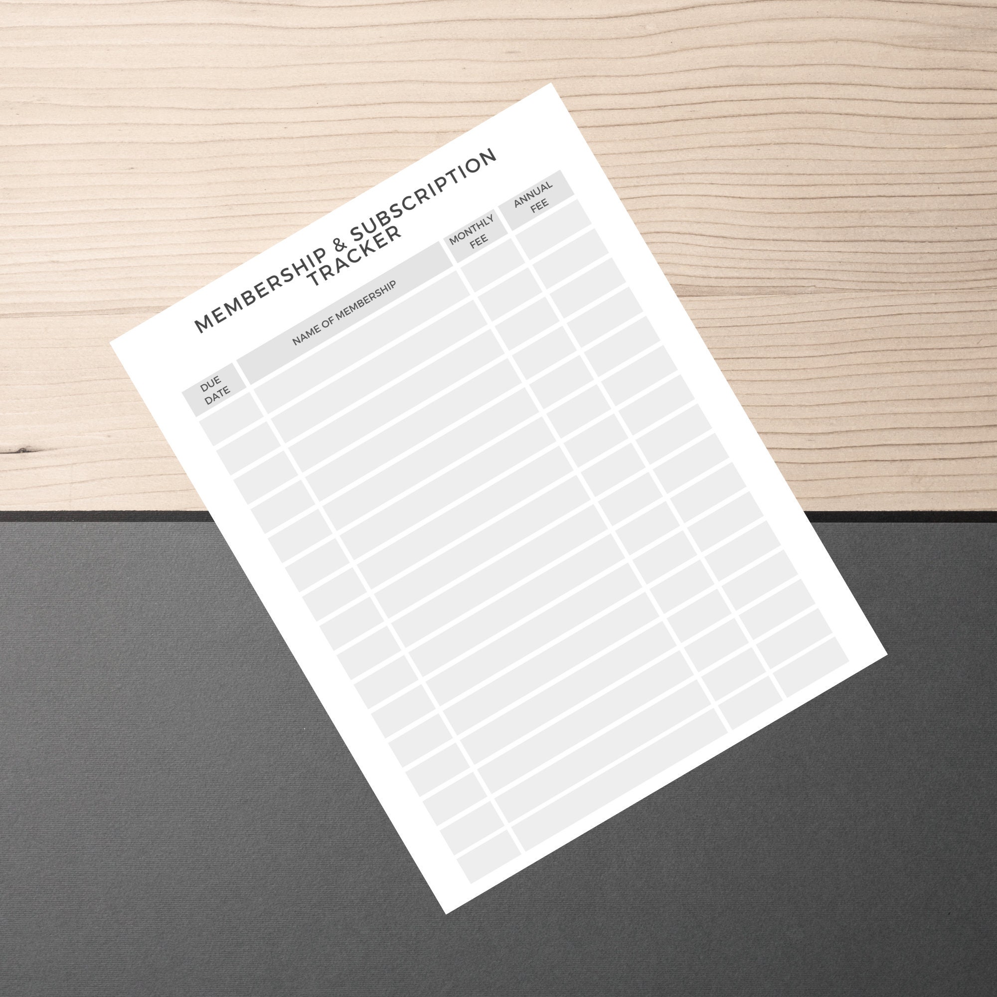 Membership/subscription Tracker-membership Log-instant Download - Etsy