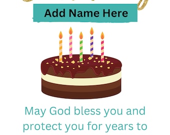 Editable Digital Happy Birthday Card Template - Etsy