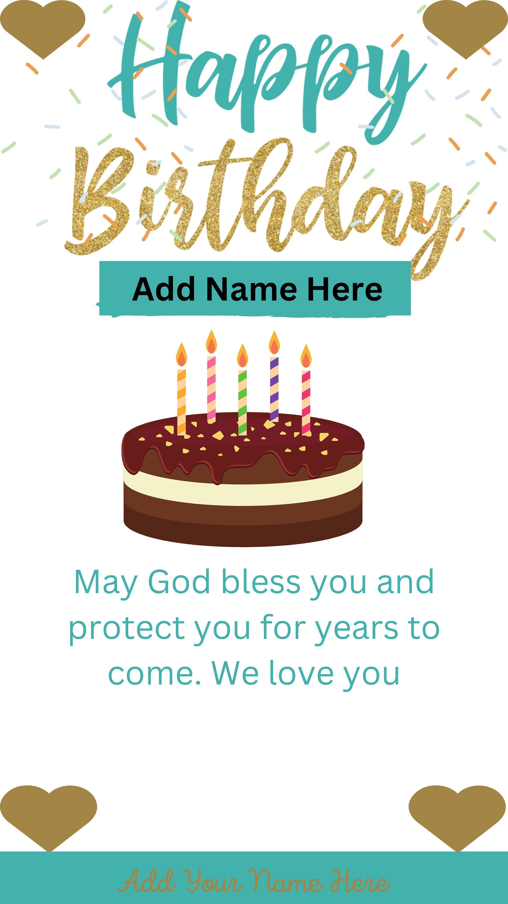 Digital Happy Birthday Template Card - Etsy