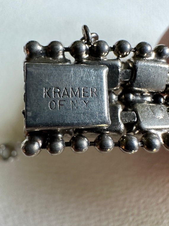 Art Deco Rhinestone Baguette Double Strand Bracelet b… - Gem