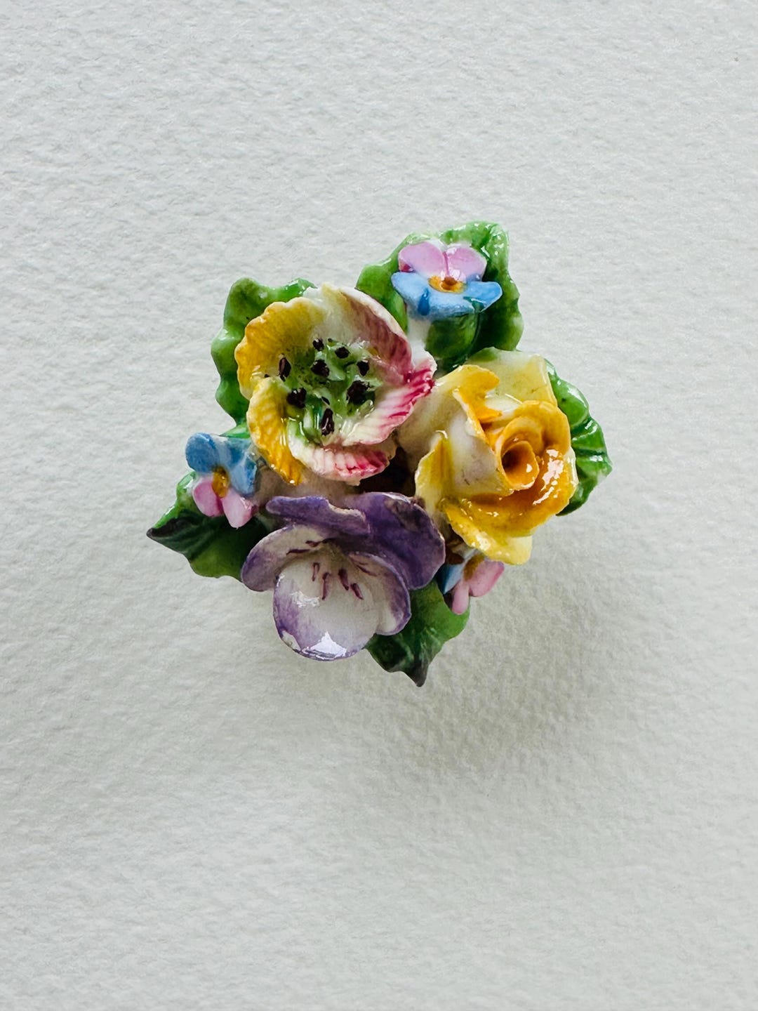 English Porcelain China Flower Brooch by Coalbrook Circa 1950s - Etsy
