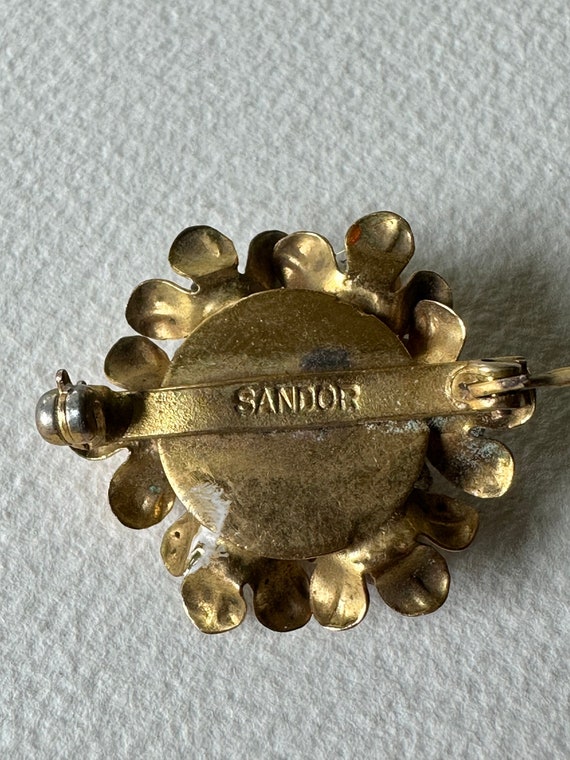 Enamel Flower Bouquet Vintage Brooch Signed Sandor wi… - Gem