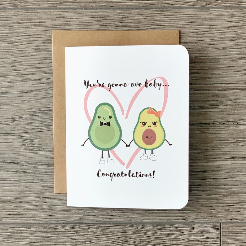Baby Shower Card | You're Gonna Avo Baby! Congratulations! | Greeting ...