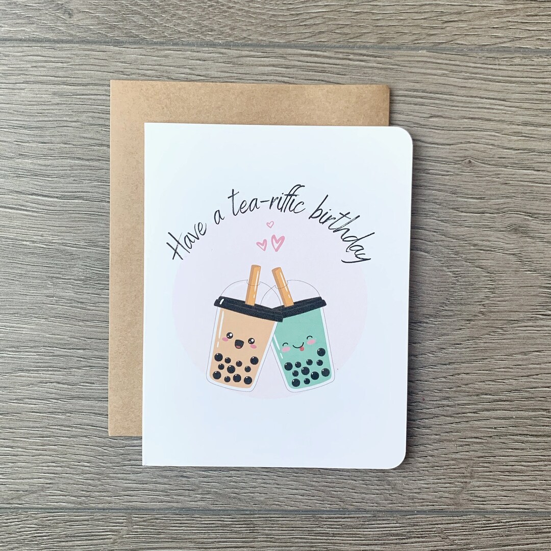 Cute Birthday Card have a Tea-riffic Birthday - Etsy