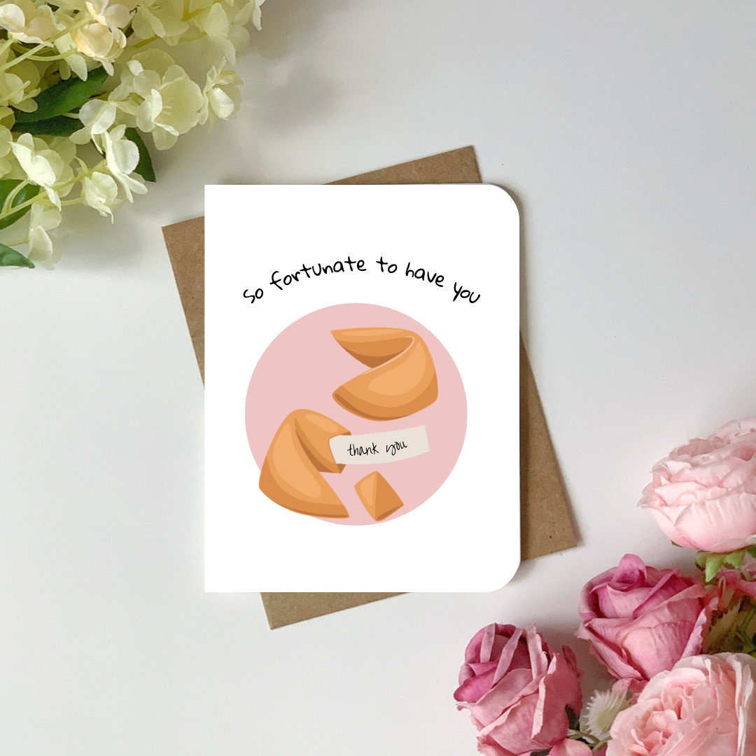 Thank You Card | so Fortunate to Have You | Cute and Punny Thank You ...