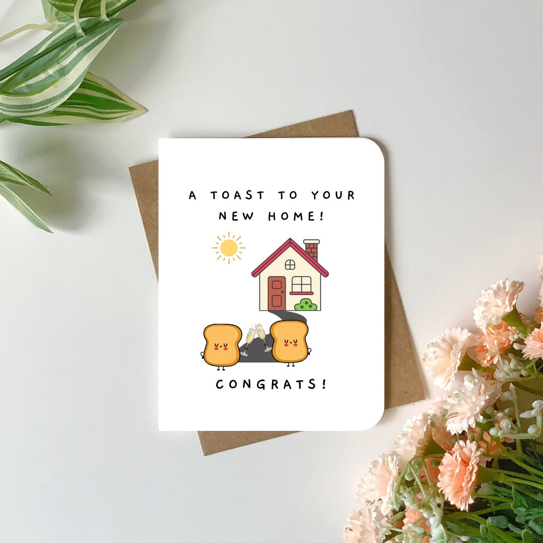 Housewarming Card | A Toast to Your New Home. Congrats! | Cute and ...