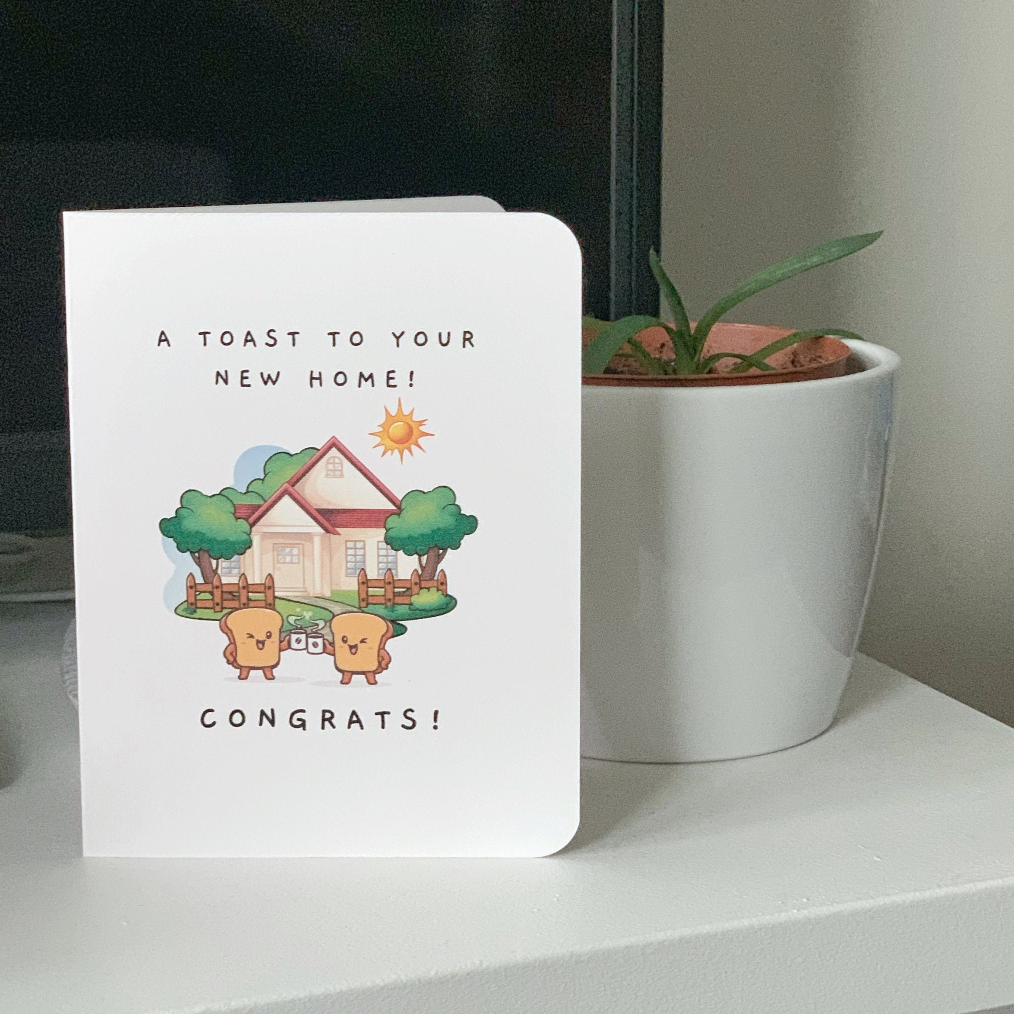 Housewarming Card A Toast to Your New Home. Congrats Cute - Etsy