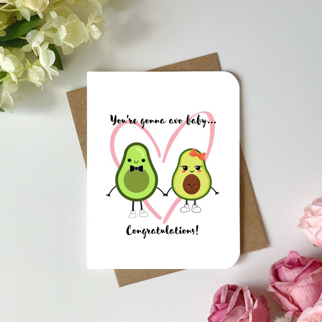 Baby Shower Card | You're Gonna Avo Baby! Congratulations! | Greeting ...