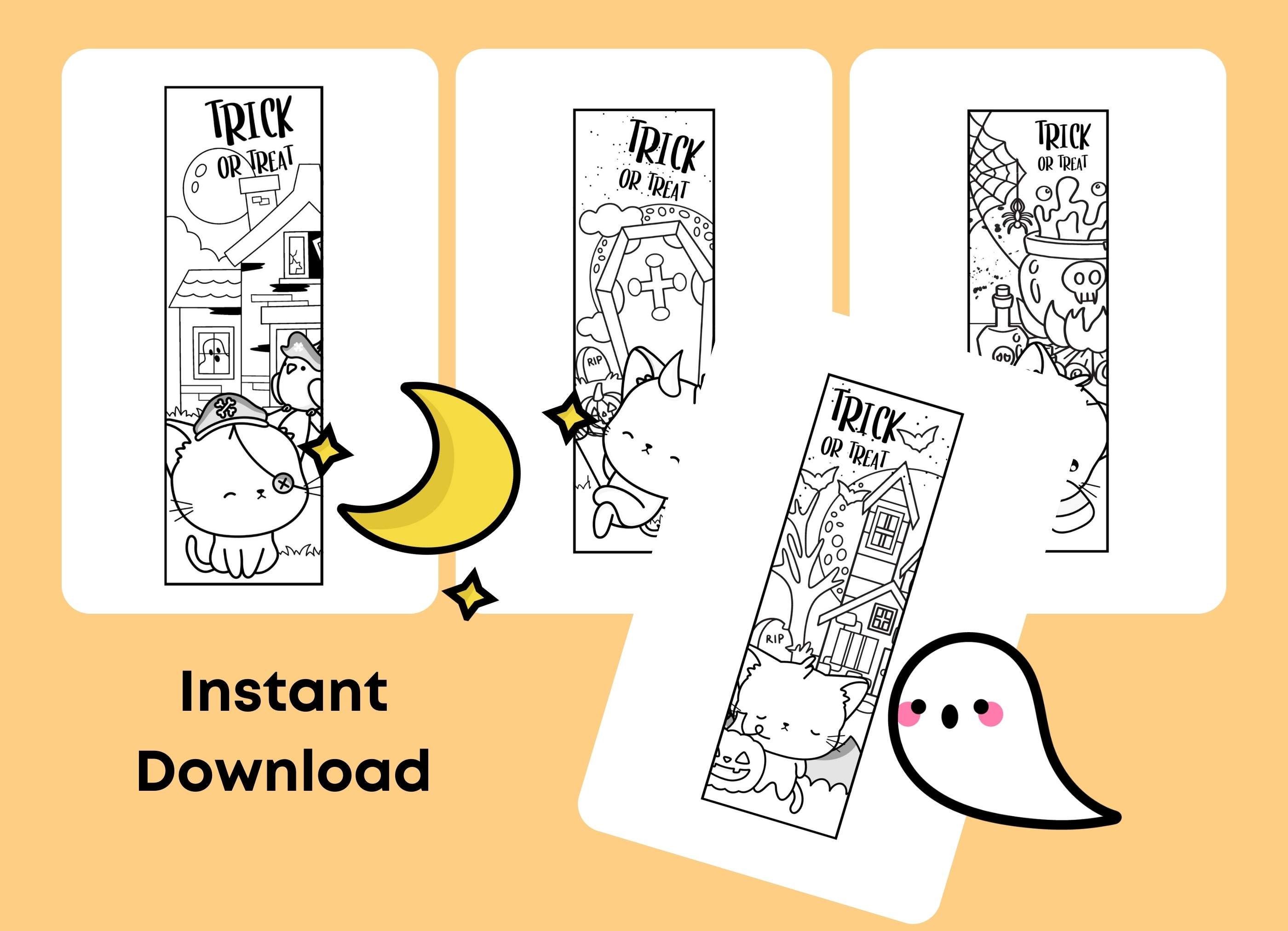 Halloween Coloring Pages, Bookmarks Printable, Bookmarks Template ...
