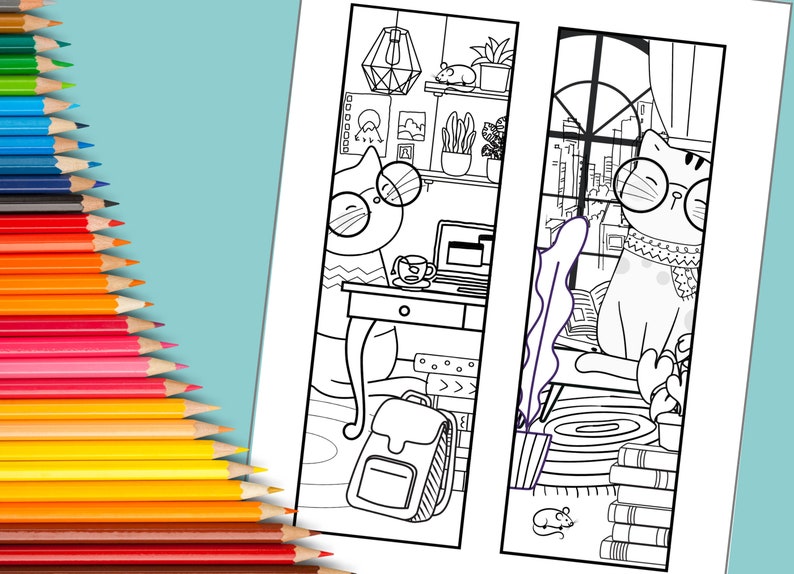 Printable Coloring Bookmarks, DIY Bookmarks, Back to School, Reading ...