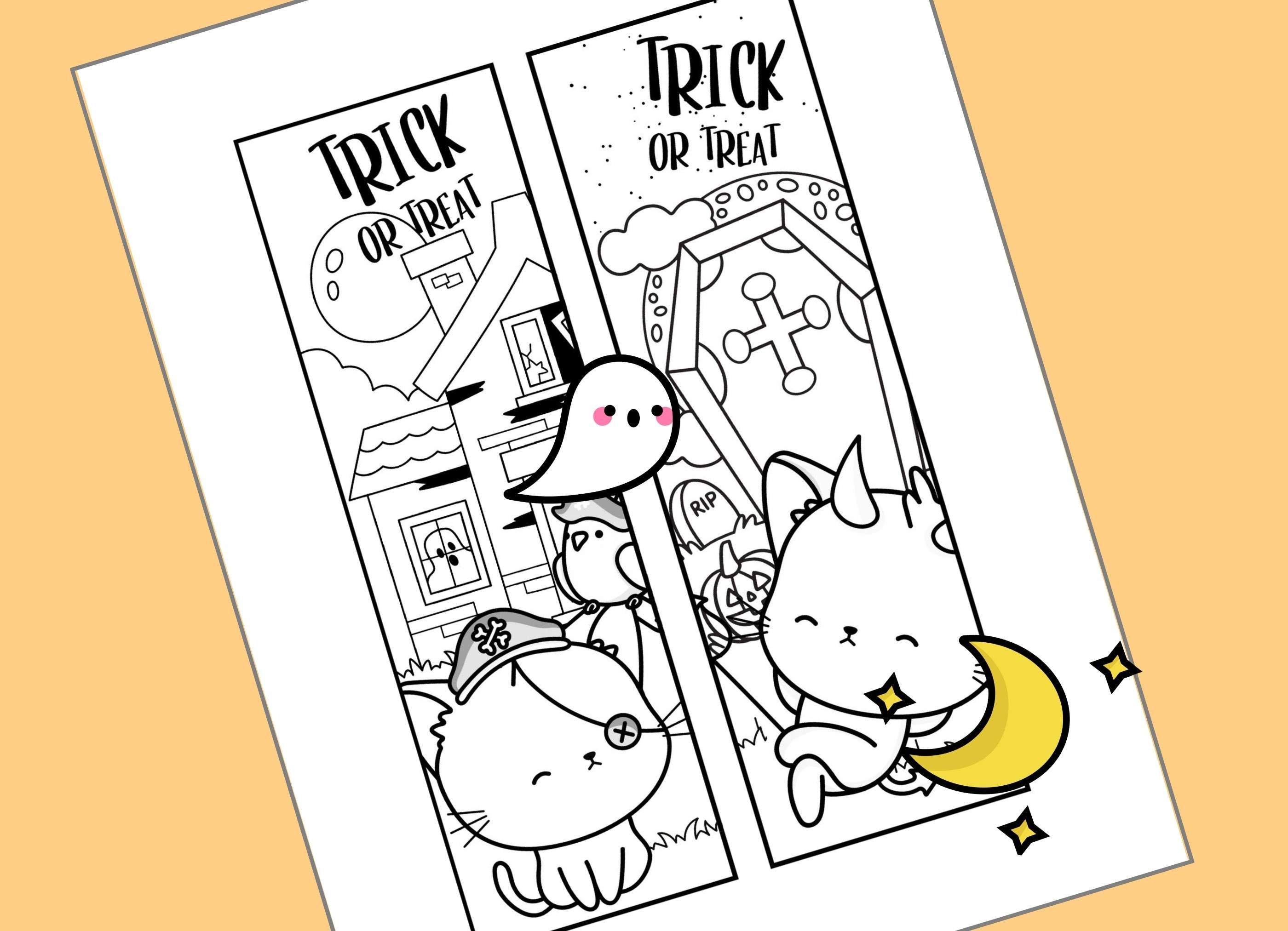 Halloween Coloring Pages, Bookmarks Printable, Bookmarks Template ...